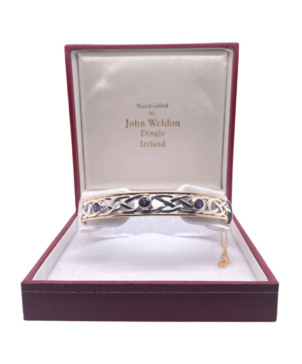 ANU Celtic Bangle With Amethyst – John Weldon Jewellers